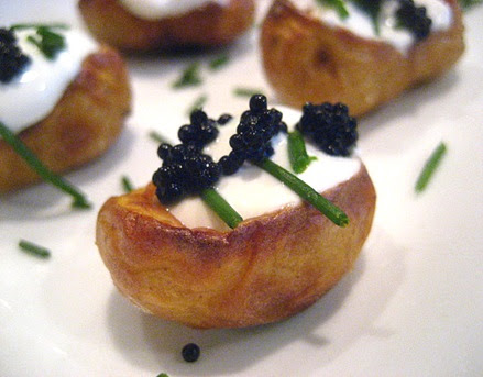 Potatoes w/ Caviar & Creme Fraiche